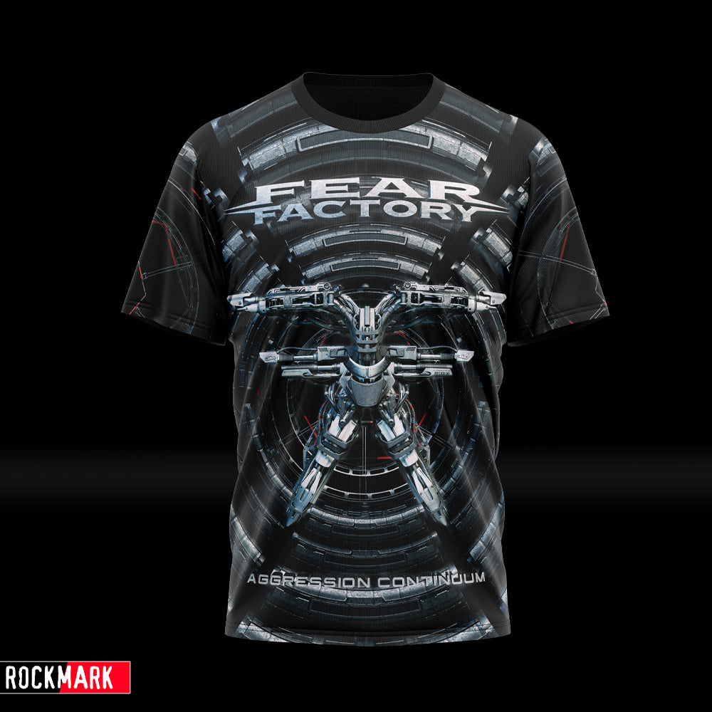 Fear Factory "Aggression Continuum" Male Allover T-Shirt – RockMark ...